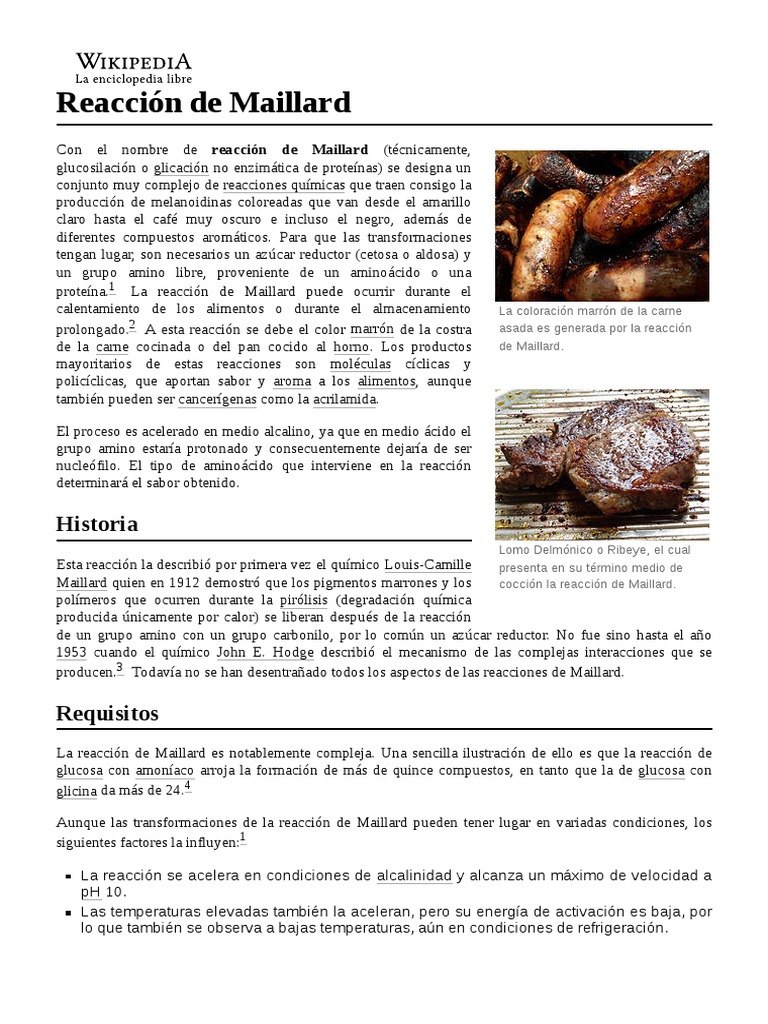Reacción de Maillard | PDF | Química Orgánica | Química