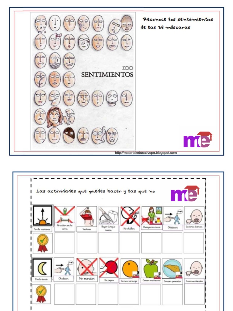 Fichas para trabajar en el aula con niños autistas (1) | PDF