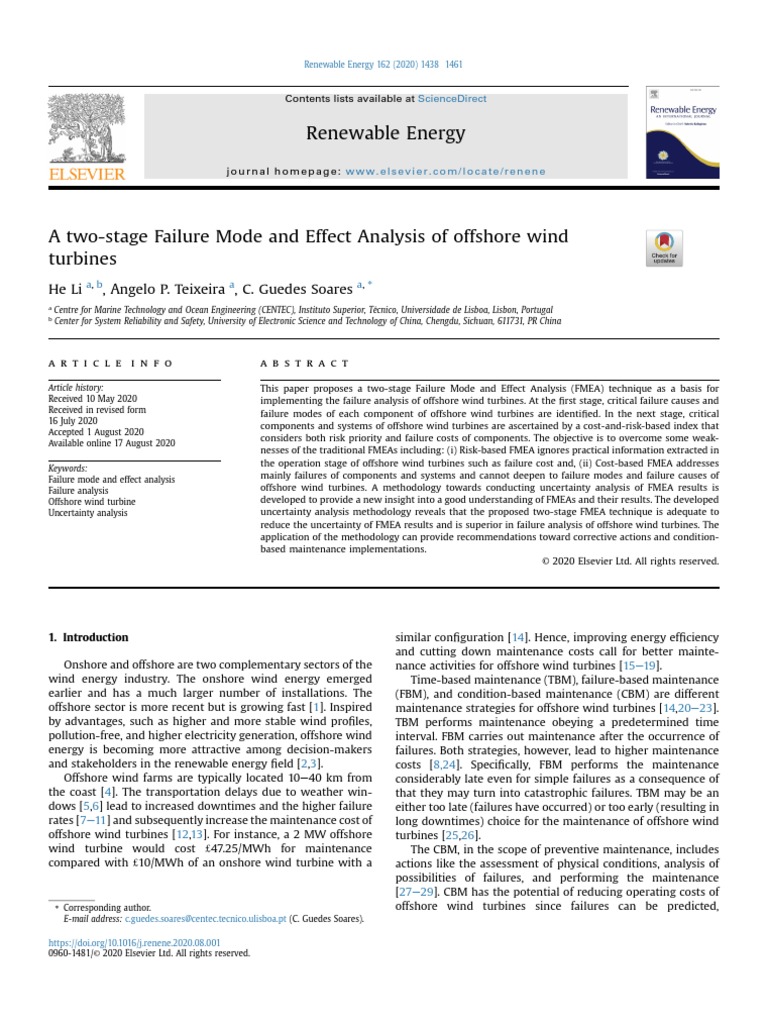 A Two-Stage Failure Mode and Effect Analysis of Offshore Wind Turbines ...