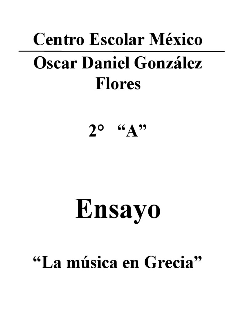 Ensayo de La Música en Grecia | PDF | Modo (música) | Antigua Grecia