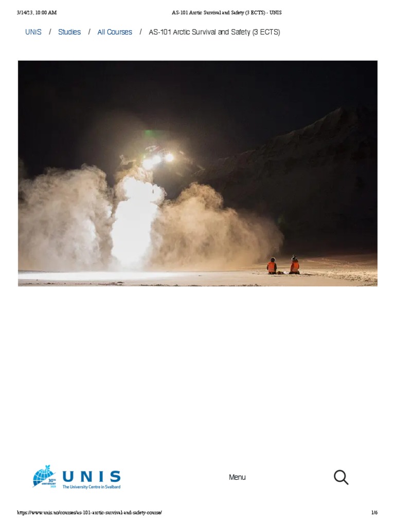 AS-101 Arctic Survival and Safety - UNIS | PDF