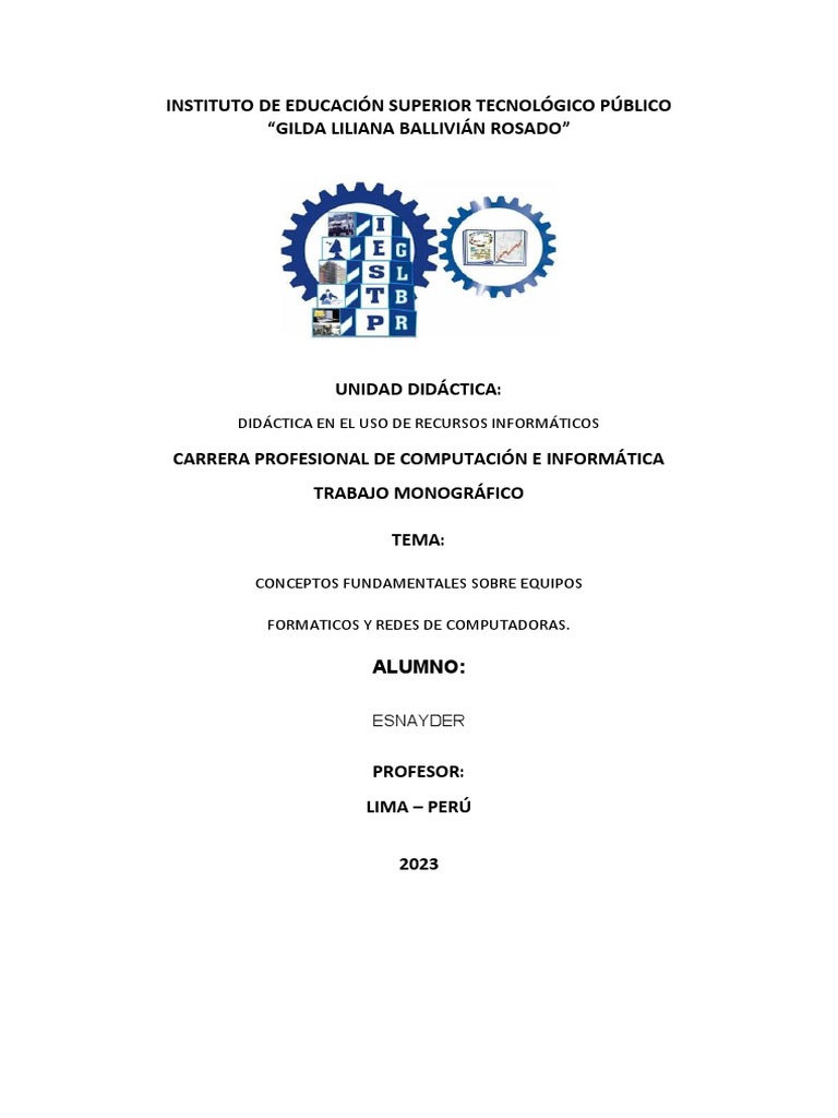 MONOGRAFIA Concepto de La Computacion e Informatica | PDF | Hardware de la computadora | Periférico
