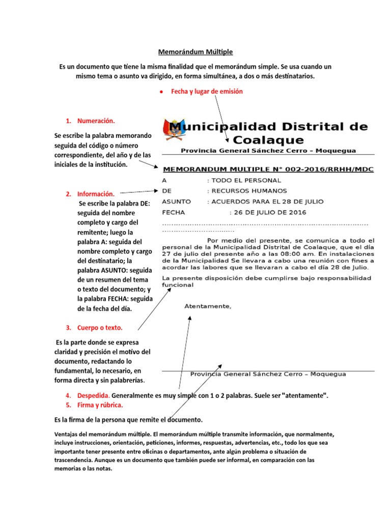 Memorándum Múltiple | PDF