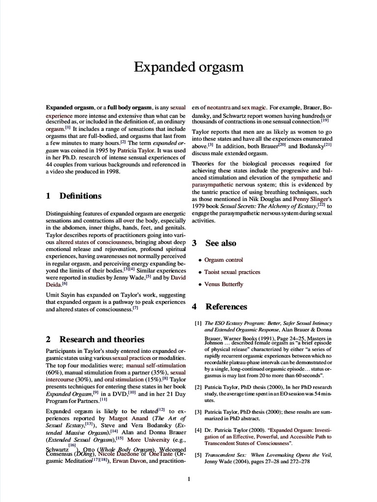Expanded Orgasm Compress | PDF | Orgasm | Mating