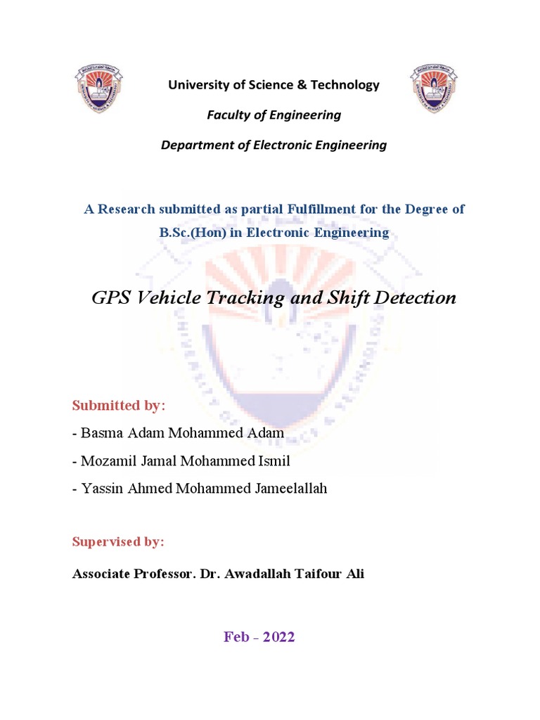GPS Vehicle Tracking and Shift Detection: University of Science ...