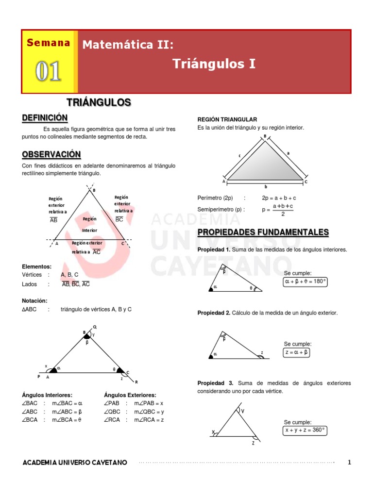 Semana 1 - Matematica Ii | PDF | Triángulo | Matemática Elemental