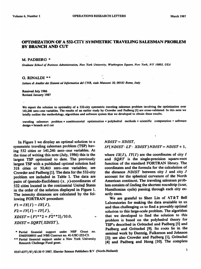 Padberg Rinaldi - Ocr | PDF | Linear Programming | Mathematical Optimization