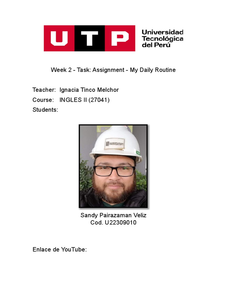 Week 2 Task Assignment My Daily Routine | PDF