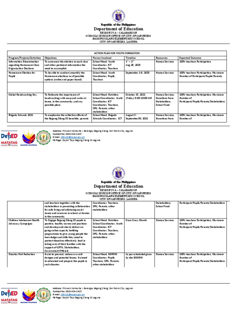 Selg Action Plan for Sy 23-24 | PDF
