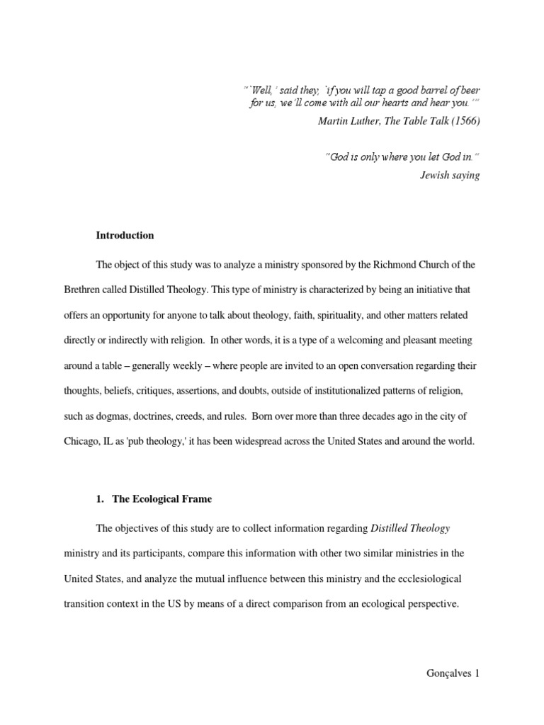 Final Paper - Pub Theology | PDF | Theology | Faith