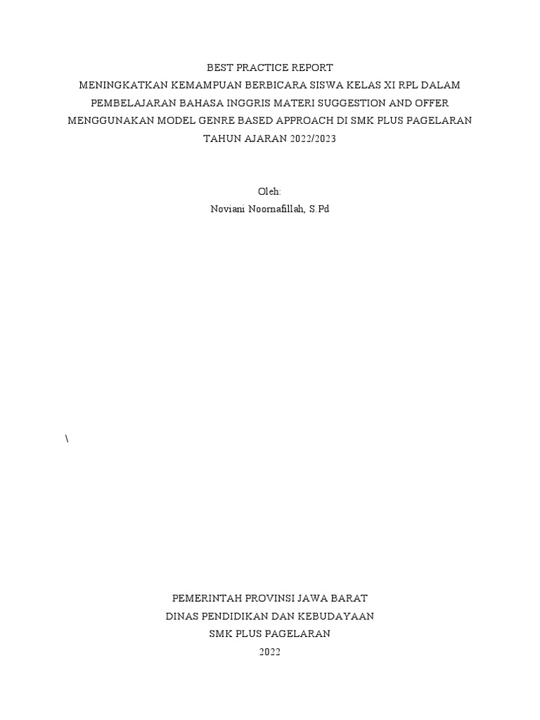 Best Practice Report | PDF