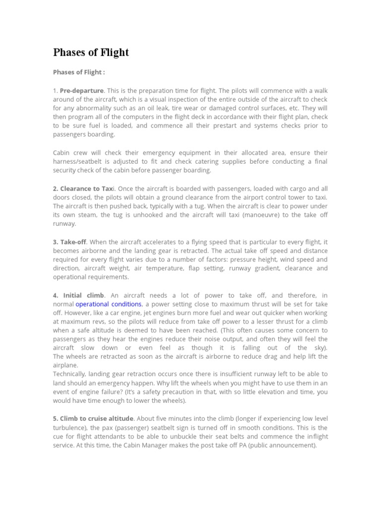 Phases of Flight | Download Free PDF | Aircraft | Flight