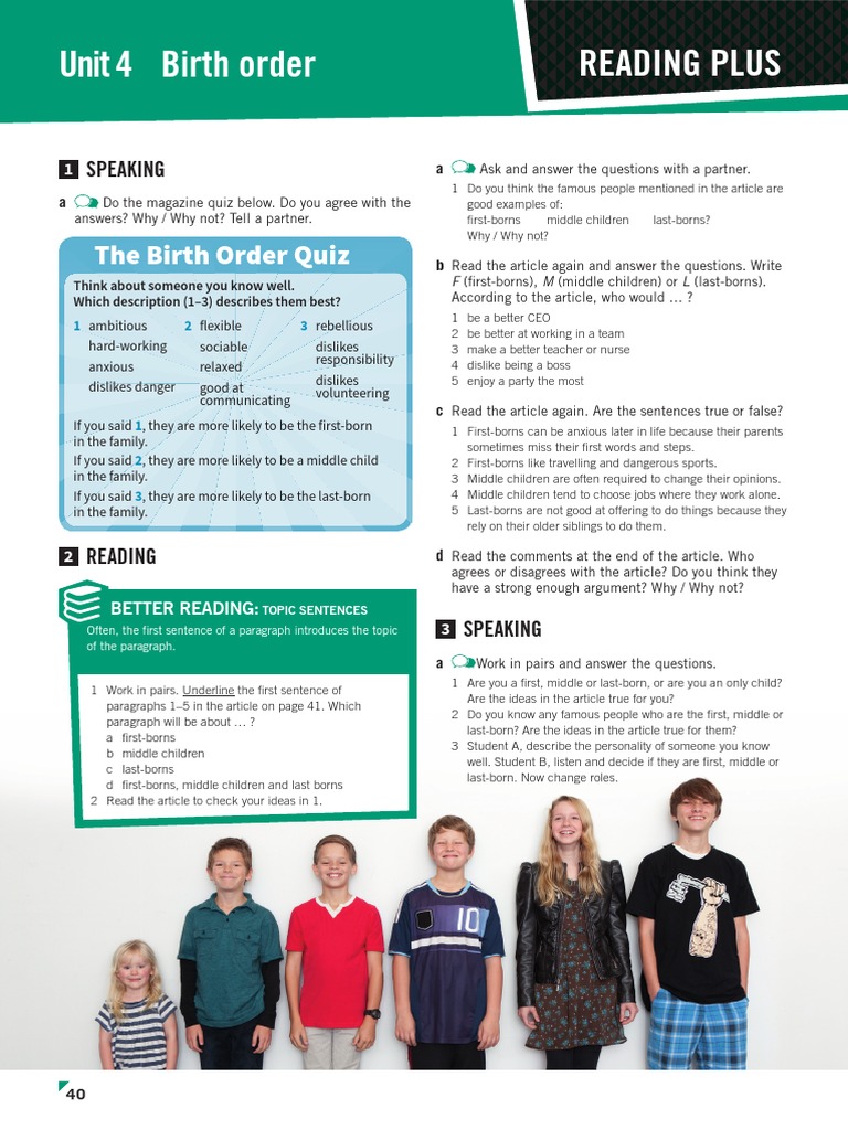 Unit 4 Reading Plus Lesson | PDF | Sibling