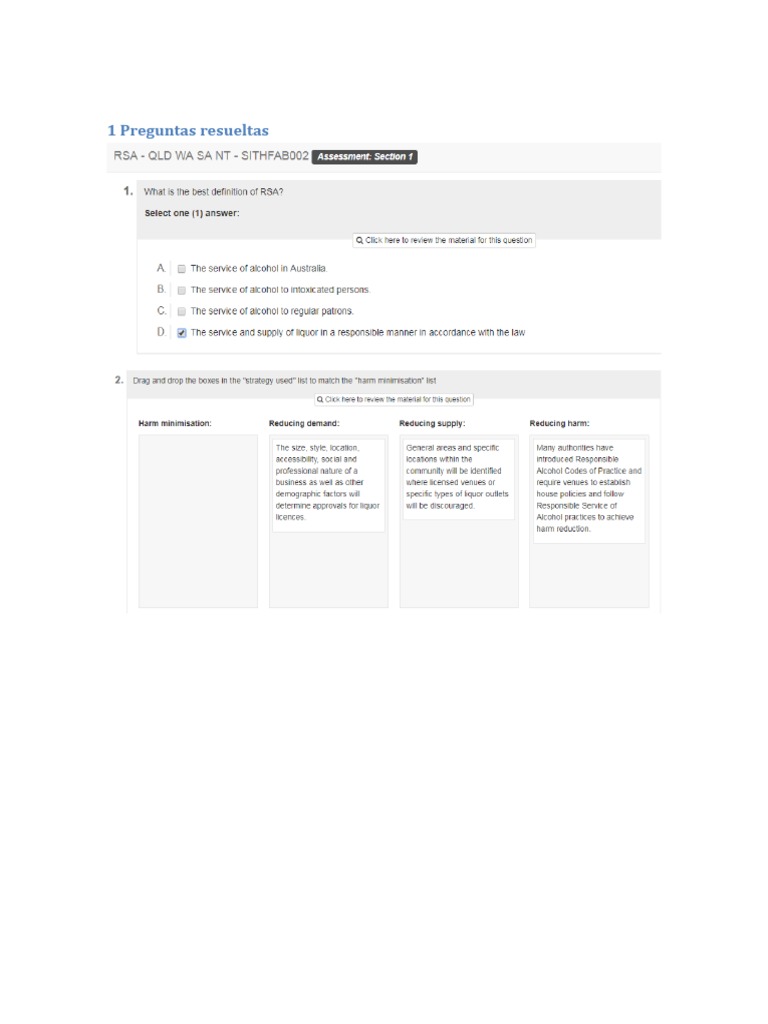 RSA Assessment Preparation | PDF