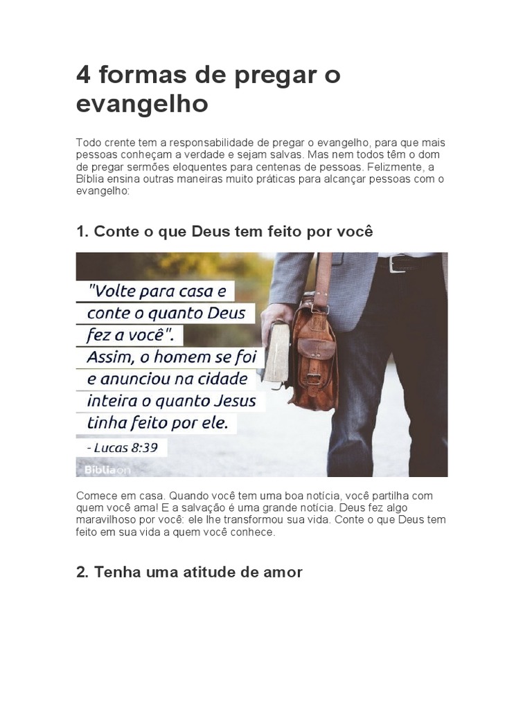 4 formas de pregar o evangelho | PDF