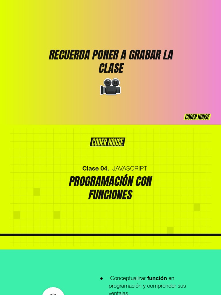 Clase 04 - PROGRAMACIÓN CON FUNCIONES | PDF | HTML | Script Java
