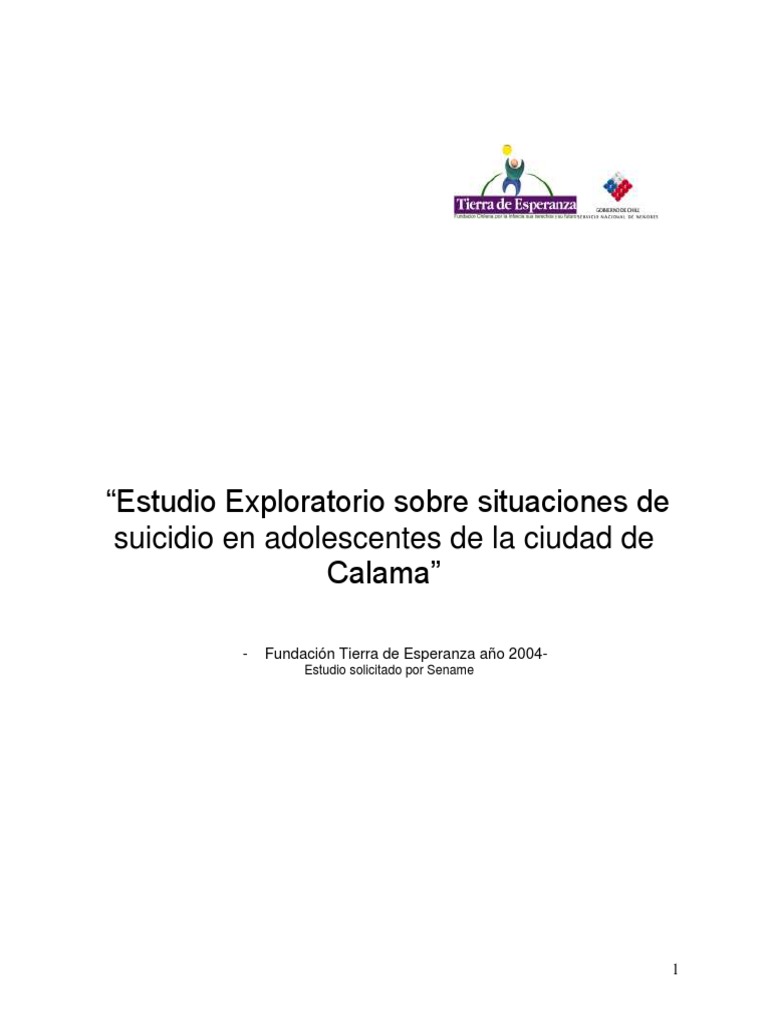 Informe Final Suicidio Adolescente Calamapdf1 | PDF | Suicidio | Adolescencia