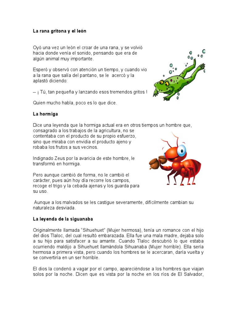 2 Fabulas, 2 Leyendas, 2 Cuentos, 5 Coplas, 5 Retahilas, 5 Refranes y 2 Cantos | PDF