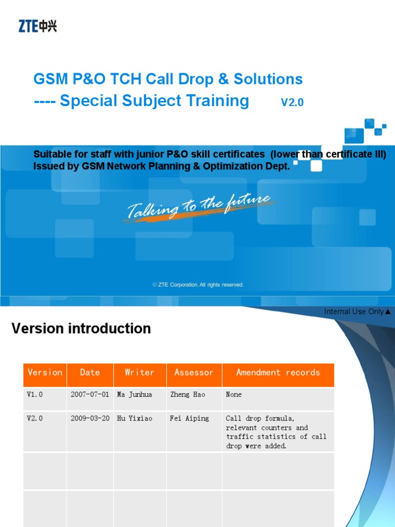 GSM P&O Training Material For Special Subject-TCH Call Drop & Solutions ...