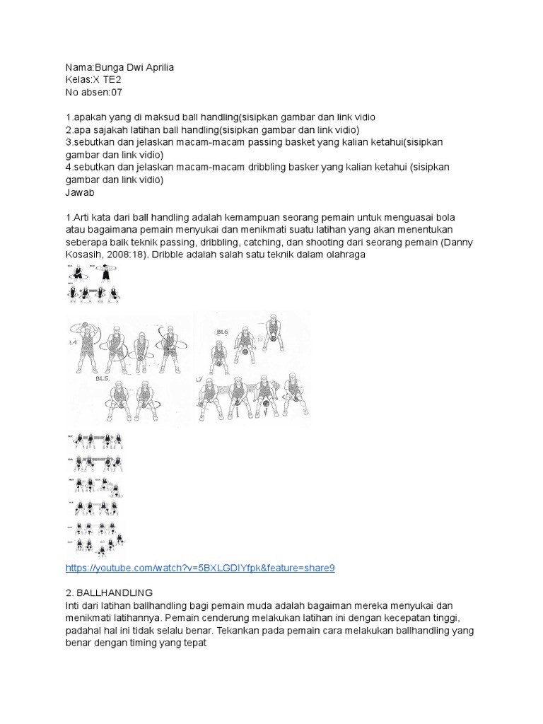 Teknik Dasar Basket: Ball Handling dan Passing | PDF