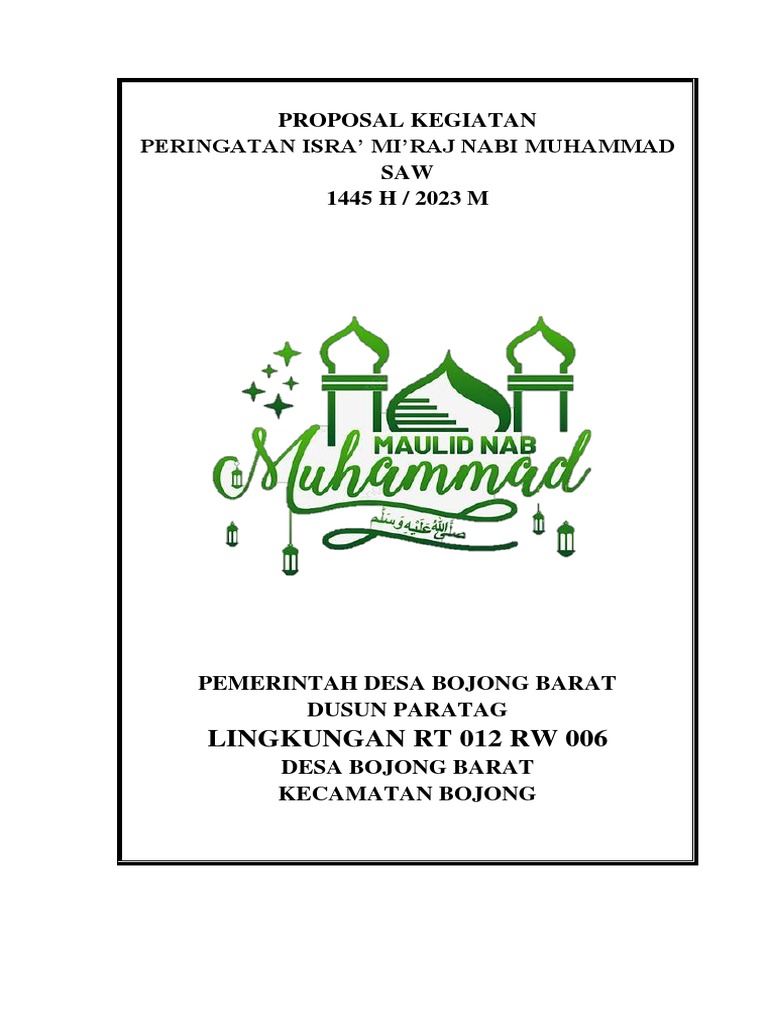 Proposal Peringatan Maulid Nabi 2023 | PDF