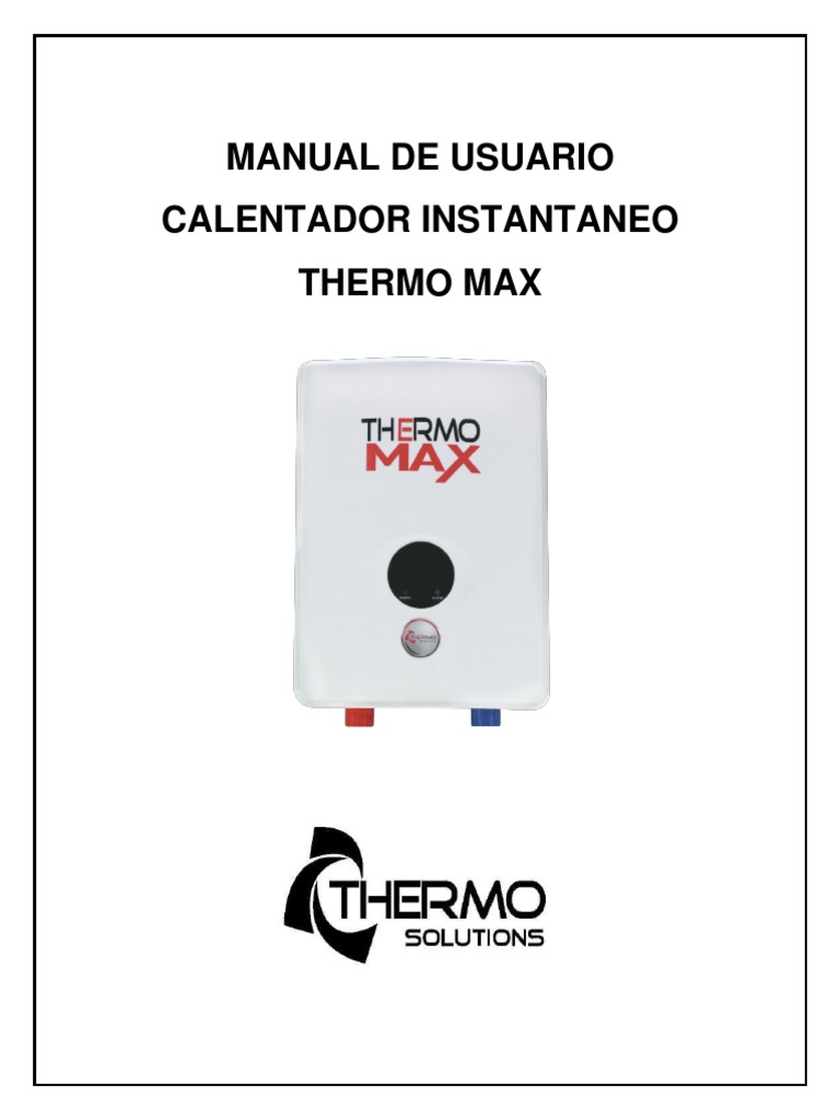 Manual de Usuario Thermo Max | PDF | Agua | Corrosión