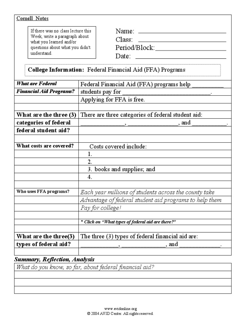 Cornell Notes Financial Aid | PDF | Pell Grant | The United States Cornell Notes Financial Aid | PDF | Pell Grant | The United States