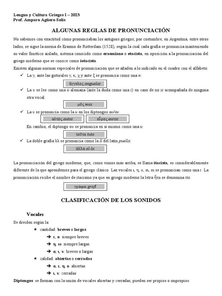 Clasificación de Los Sonidos y Ejercitación | Descargar gratis PDF ...