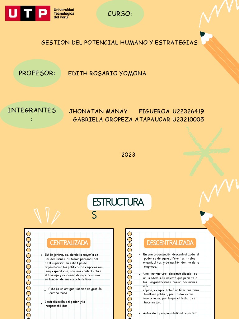 Ta Estructuras Centralizada Descentalizada | PDF | Relaciones personales, crianza y desarrollo ...