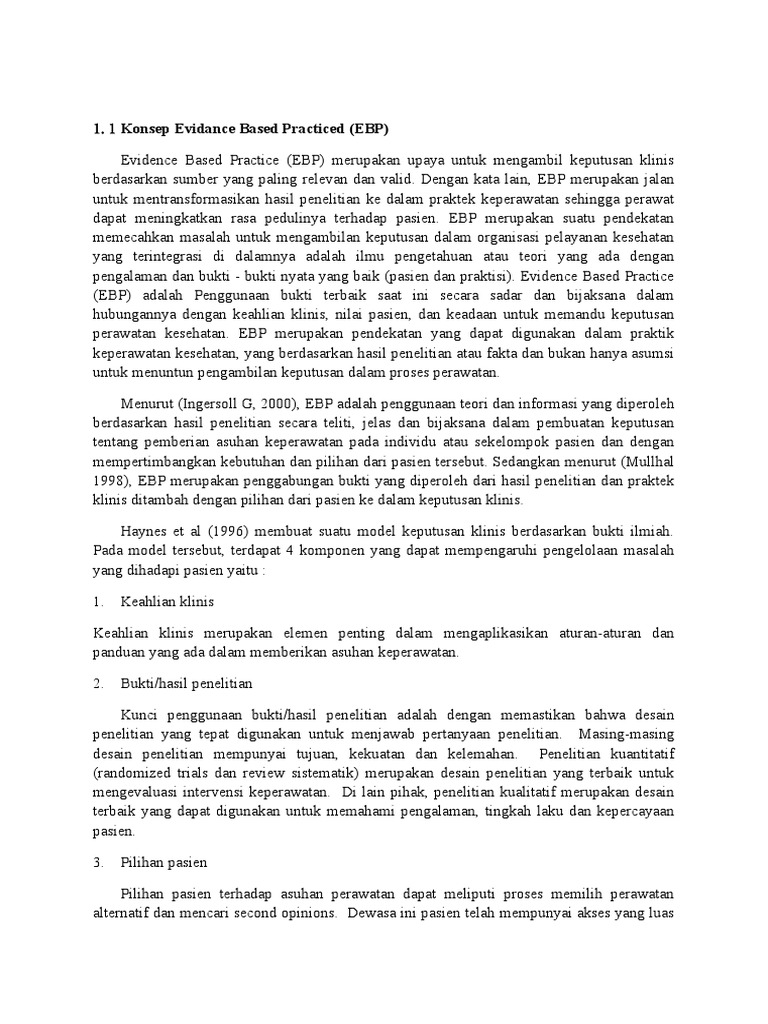 Konsep Evidance Based Practiced (EBP) | PDF