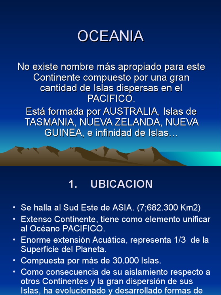 Extensión Territorial de Oceanía | PDF | Oceanía | Australia