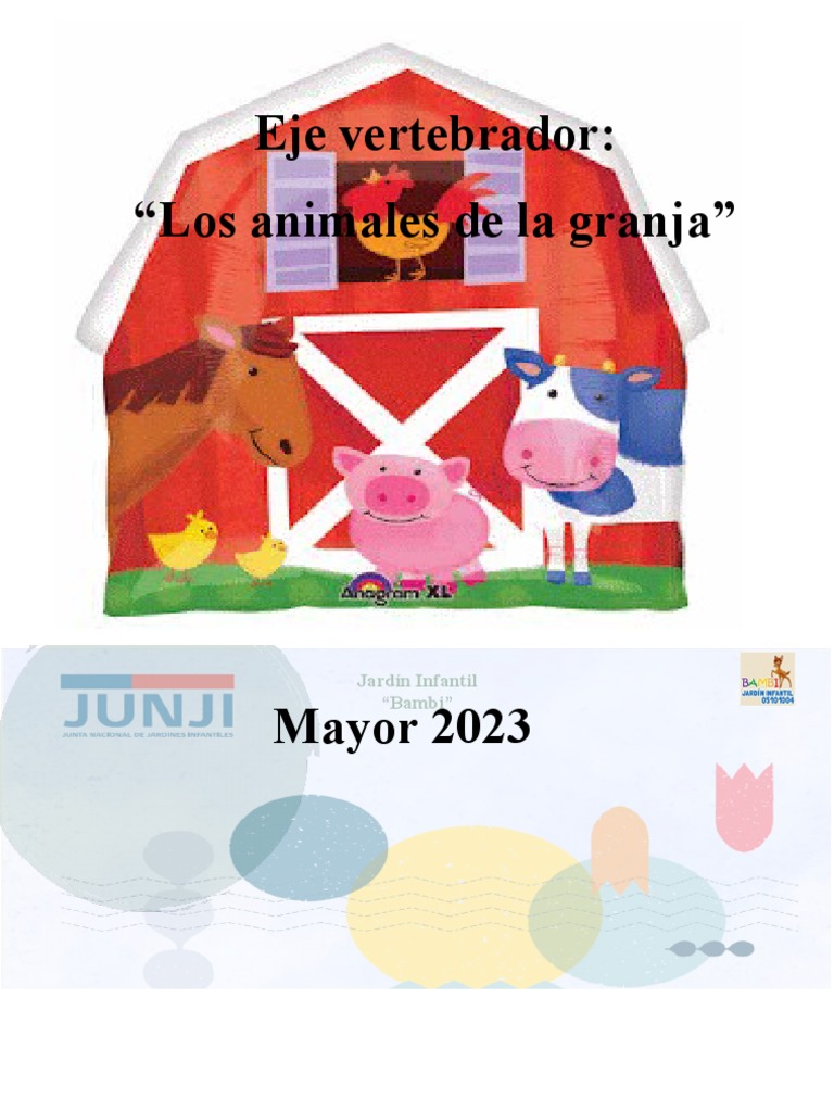 EJE VERTEBRADOR LOS ANIMALES Granja | PDF | Aprendizaje | Educación de la primera infancia