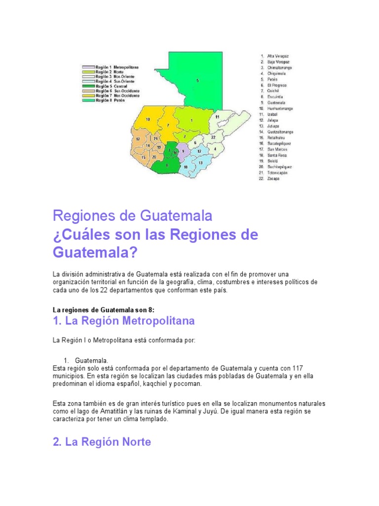Regiones de Guatemala | PDF