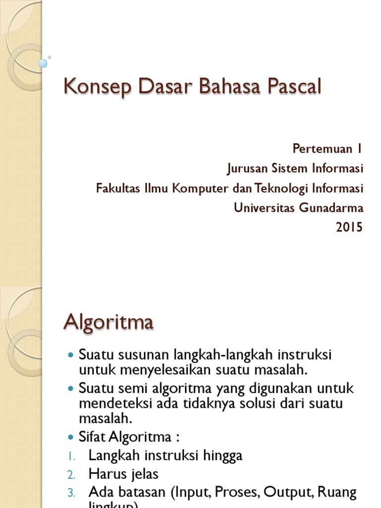 Konsep Dasar Bahasa Pascal | PDF