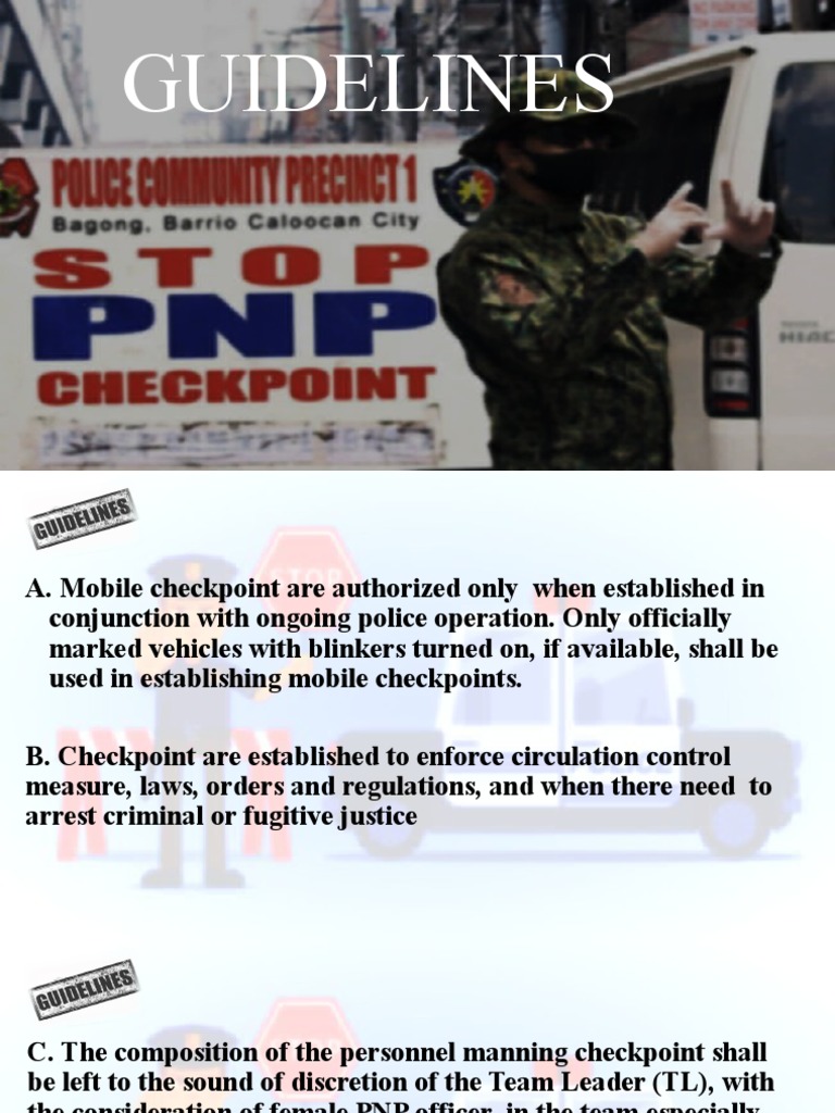 Checkpoint Guidelines | PDF | Police | Criminal Justice