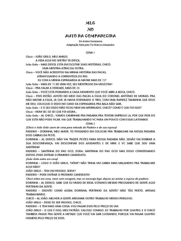Texto Oficial Do Auto Da Compadecida MLG | PDF