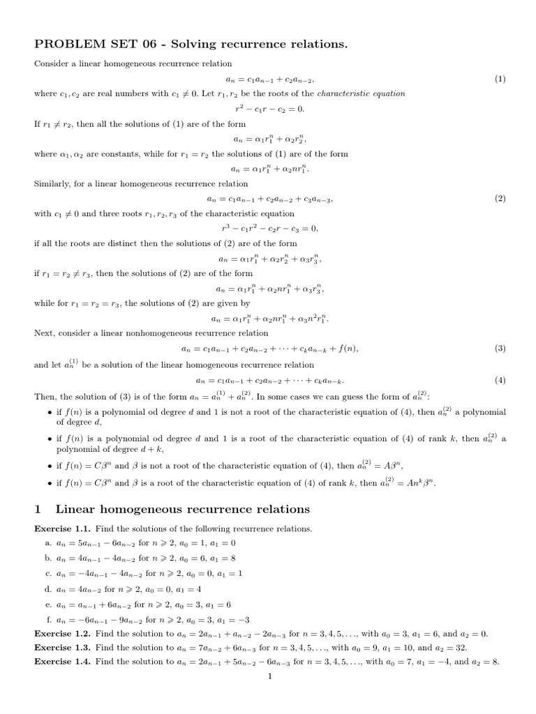 Discrete Math 6 Pdf Recurrence Relation Numerical Analysis