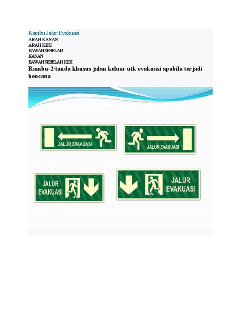 Rambu Jalur Evakuasi | PDF | Pengembangan Diri | Sains & Matematika