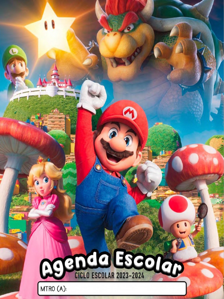 Agenda Escolar Mario Bros 2023-2024 | PDF