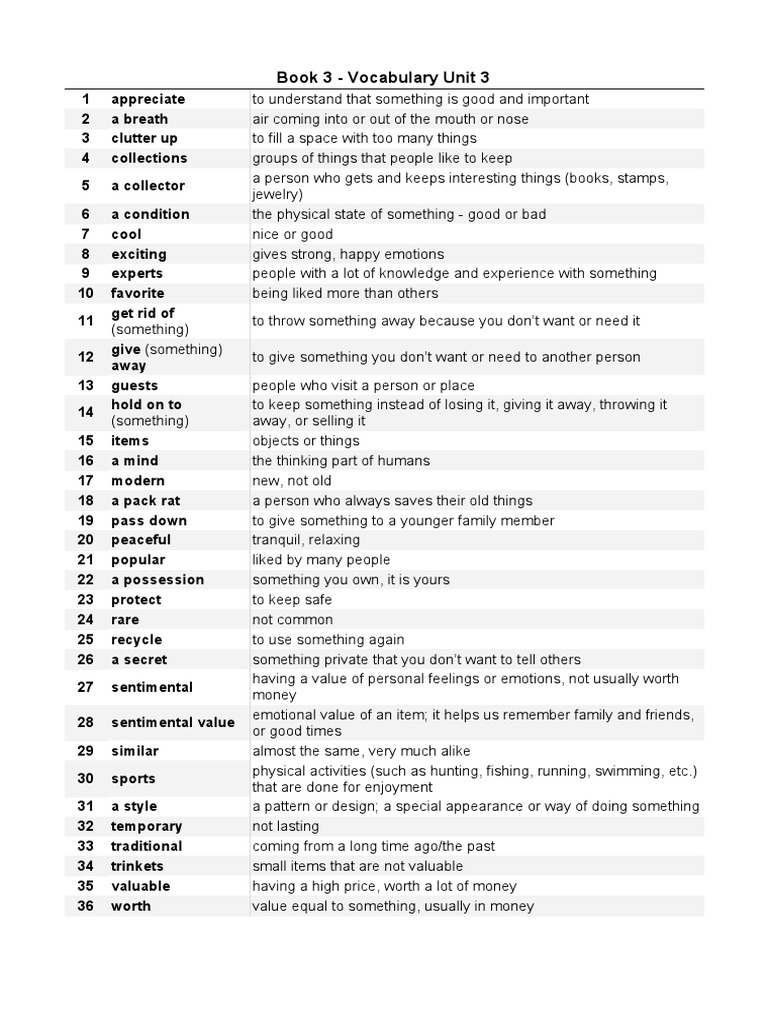 B3-U3 Vocab Sheet | PDF | Philosophy | Art