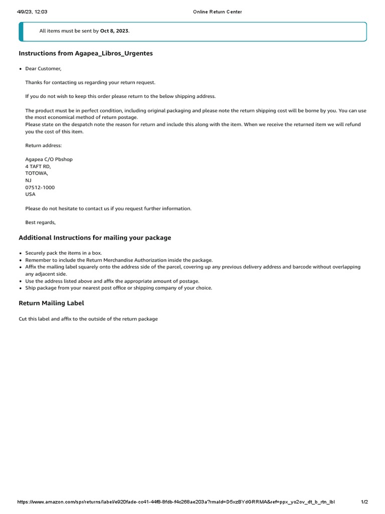 Online Return Center02 | PDF