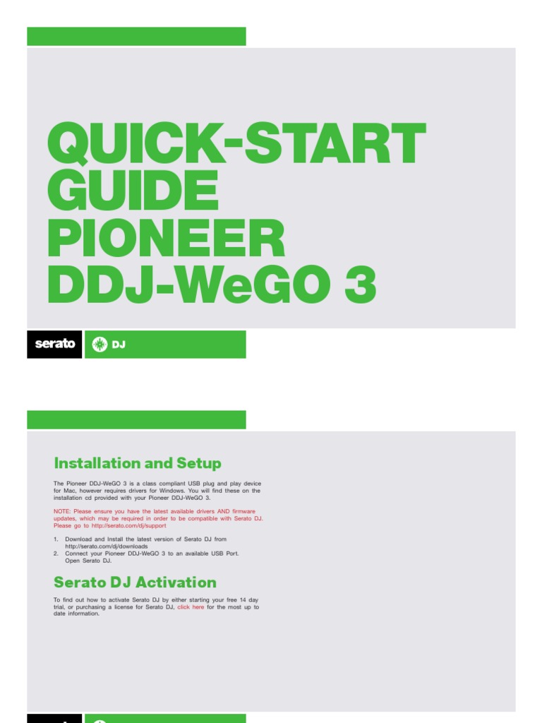 Pioneer DDJ-WeGo 3 QSG Set Up | PDF | Usb | Icon (Computing)