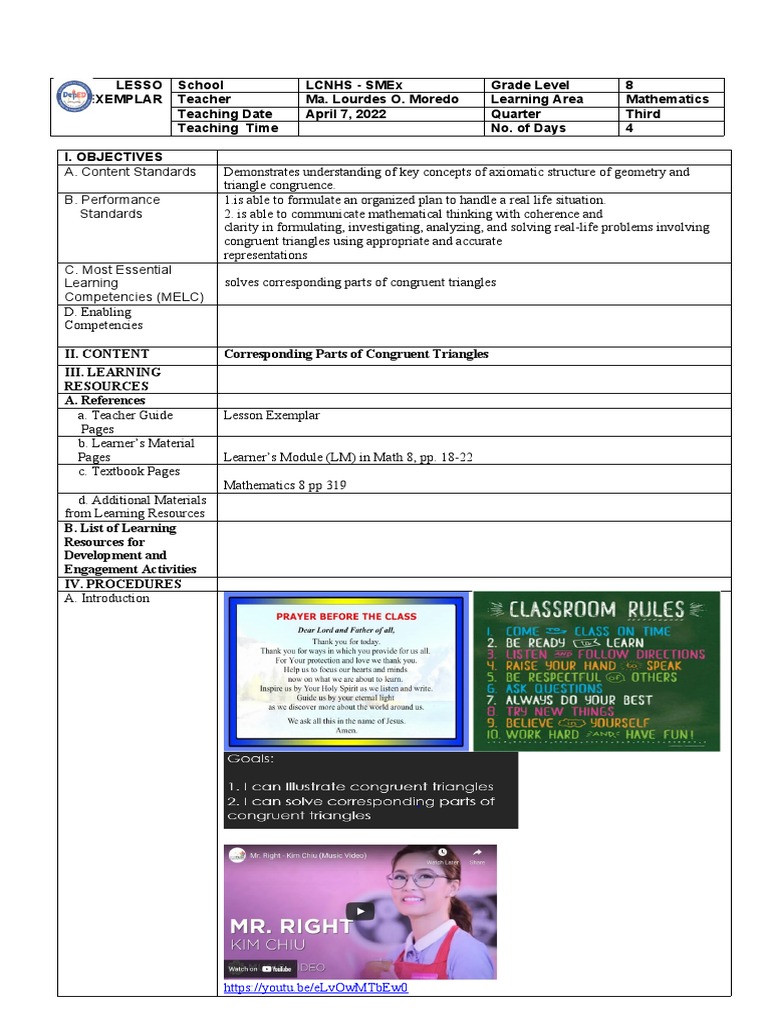 DLP CO1 Solving Congruent Triangle | PDF | Classical Geometry | Euclid