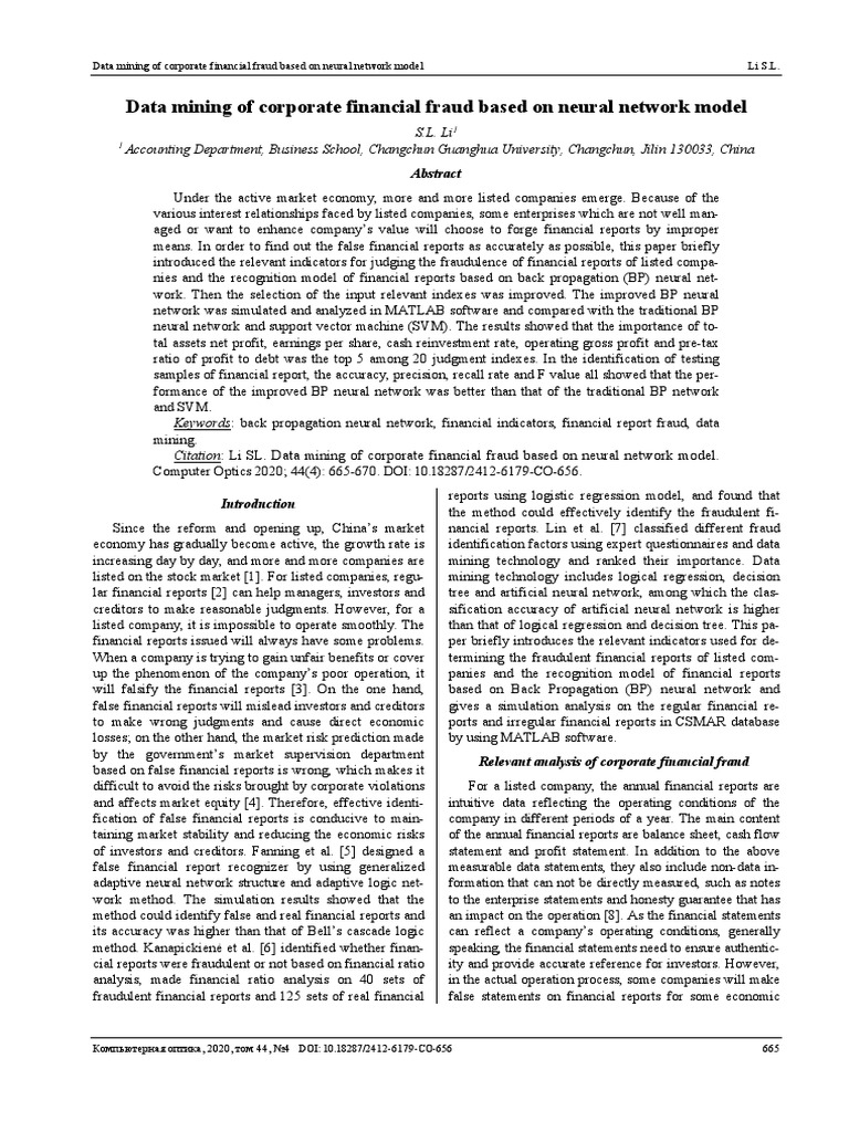 Data Mining of Corporate Financial Fraud Based On Neural Network Model ... Data Mining of Corporate Financial Fraud Based On Neural Network Model ...