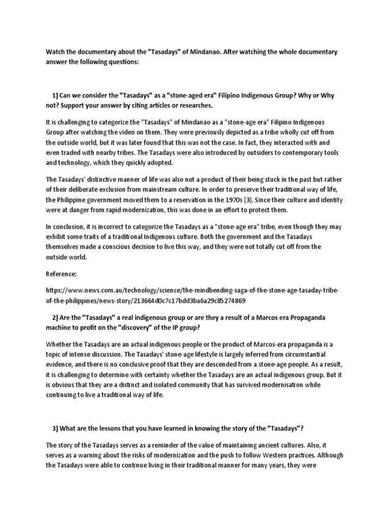 Tasaday | PDF | Indigenous Peoples | Philippines