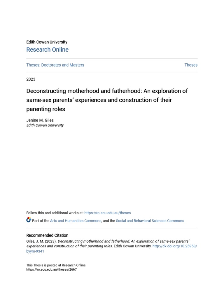Deconstructing Motherhood and Fatherhood An Exploration of Same | PDF | In Vitro Fertilisation ...