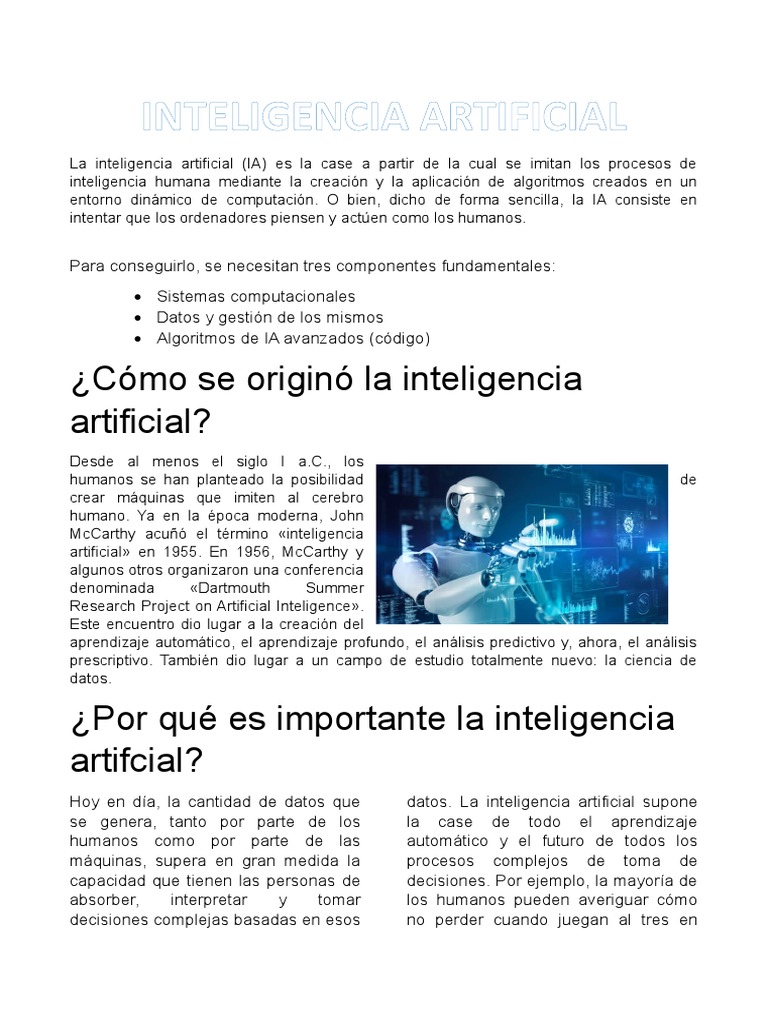 Inteligencia Artificial | PDF