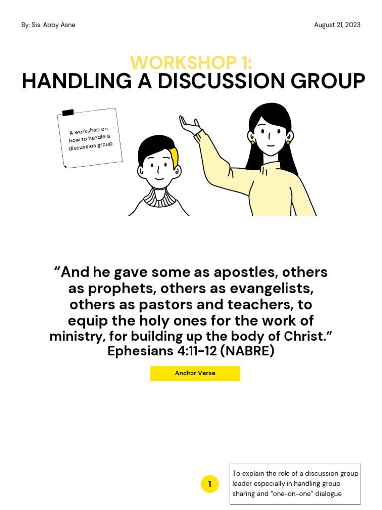 Workshop 1 How To Handle Discussion Groups | PDF