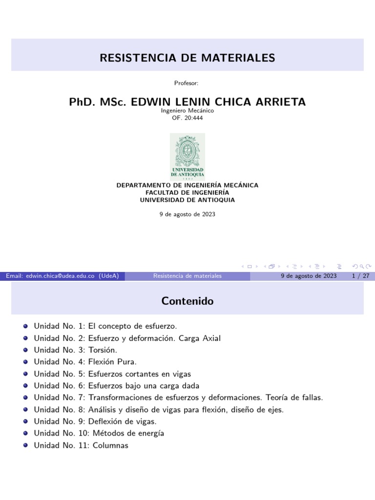 Resistencia de Materiales por Edwin Lenin | PDF