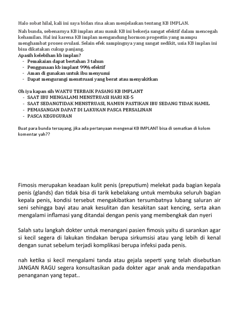 materi kb dan fimosis | PDF